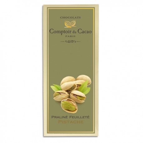 Tablette pralinée feuilletée Pistache - 80g - LE COMPTOIR DU CACAO ...